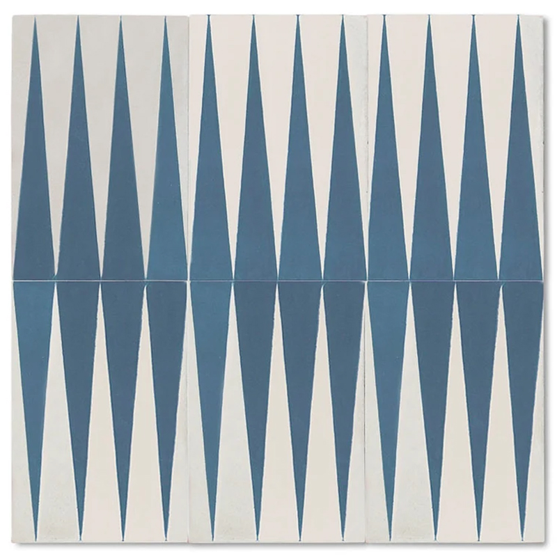 BACKGAMMON - Indigo + Milk - Handmade Moroccan Tiles - popham design