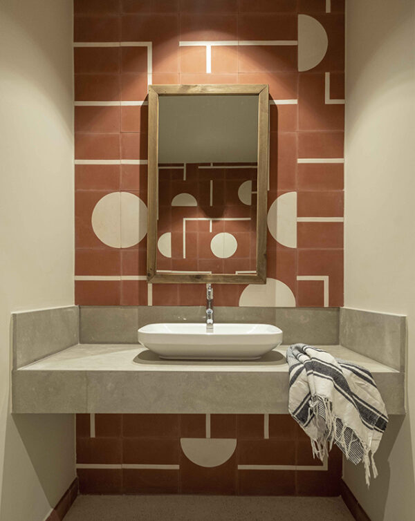 BRASILIA-HALF MOON - Terra Cotta + Cream - Handmade Moroccan Tiles ...