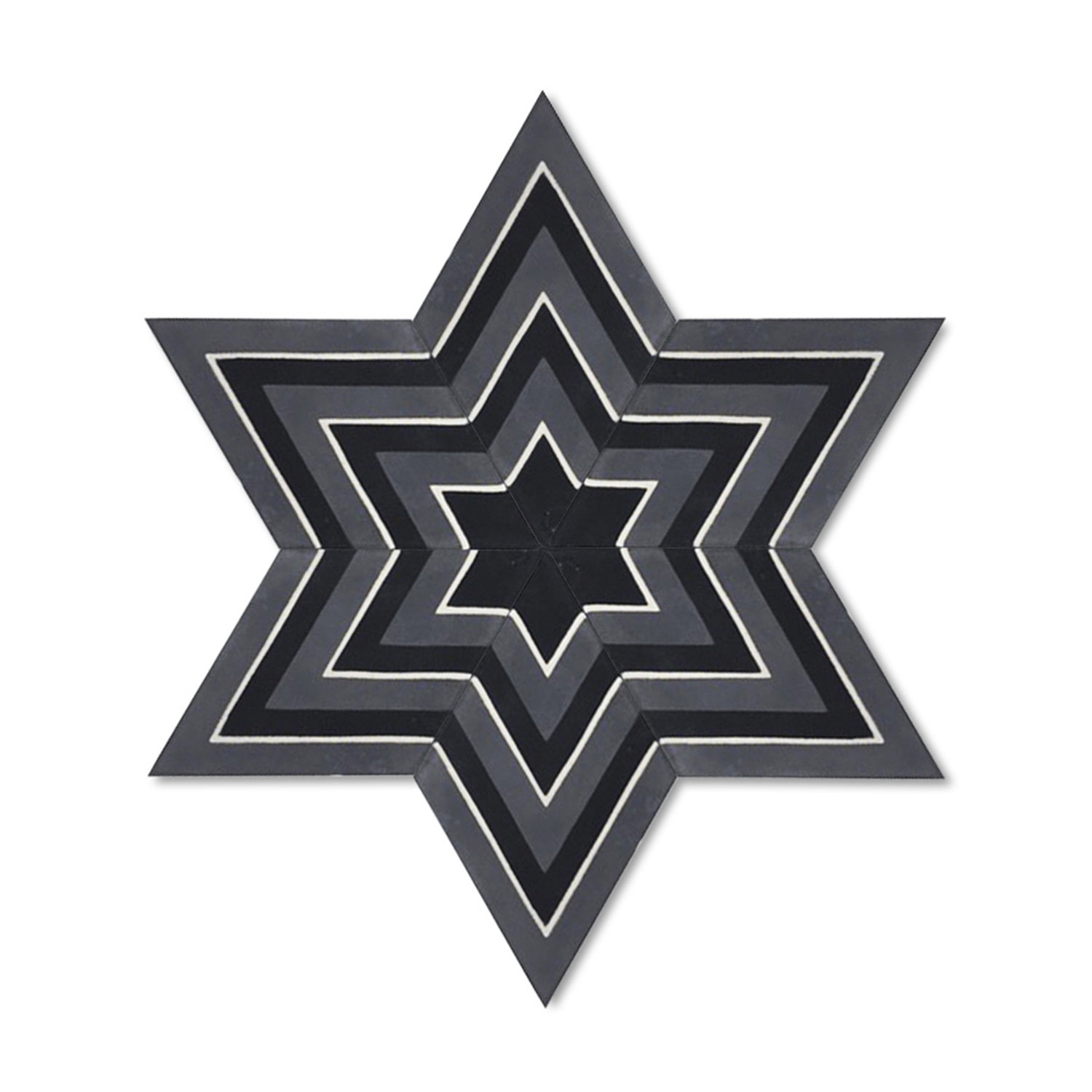 DIAMOND CHEVRON - Oyster + Kohl + Milk - Handmade Moroccan Tiles ...