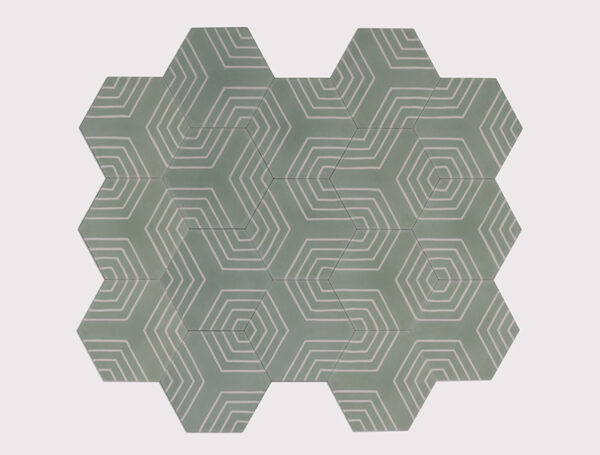 HEX PINWHEEL - Celadon + Milk - Handmade Moroccan Tiles - popham design