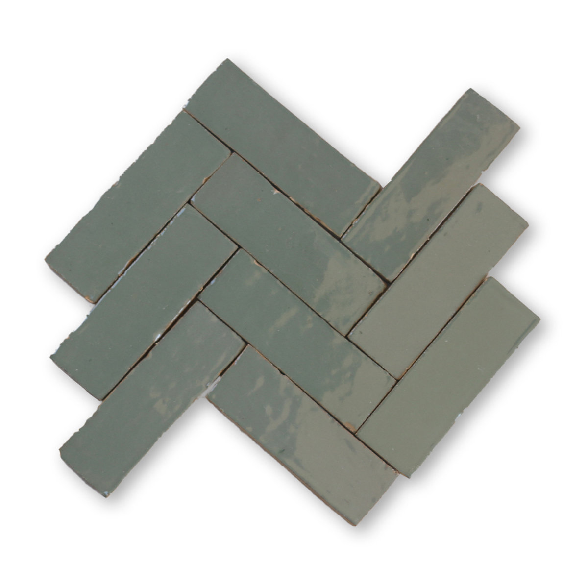 ZELLIGE DASH - Eucalyptus - Handmade Moroccan Tiles - popham design